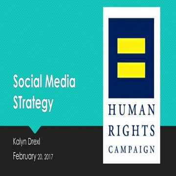 Social Media Strategy for The Human Rights Campaign (Non-profit) | PPT