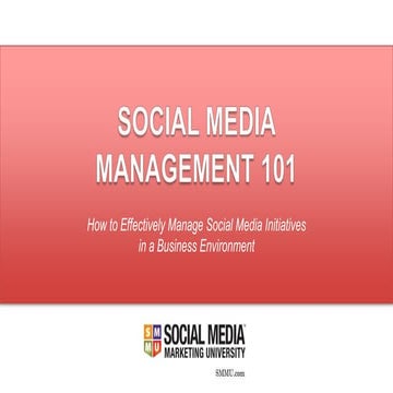 Social Media Management 101 [Mini Course] SMMU.com