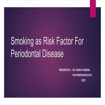 Smoking as Risk Factor For Periodontal Disease.pptx