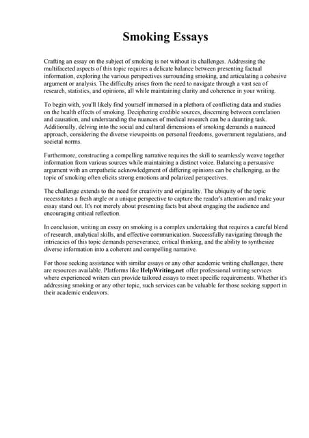 Argumentative Essay Smoking.pdf | Illegal Drugs, Tobacco, eCigarettes ...