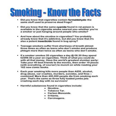 Smoking facts | DOC