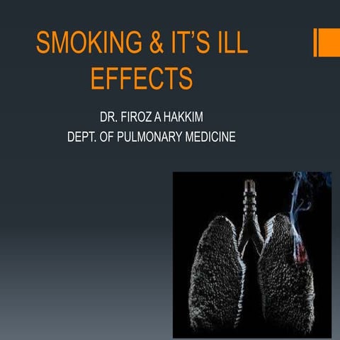 Cigarette smoking and its ill effects | PPTX
