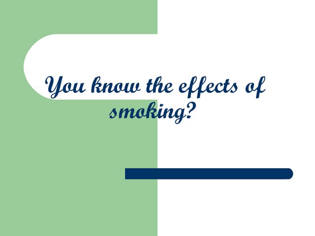 Smoking Powerpoint Presentation | PPT