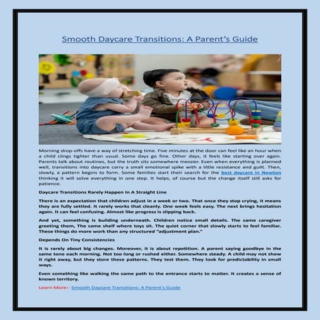 Smooth Daycare Transitions: A Parent’s Guide | PDF