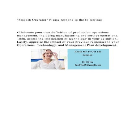 Smooth Operator Please respond to the following•Elabora.docx ...