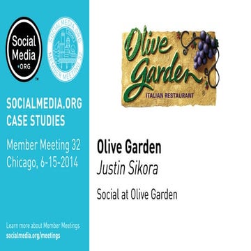 Darden: Social at Olive Garden, presented by Justin Sikora | PDF