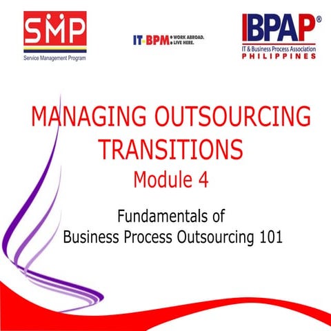 Managing outsourcing transitions Module 4 SMPBPO101_004 v2013 QCCI.pptx