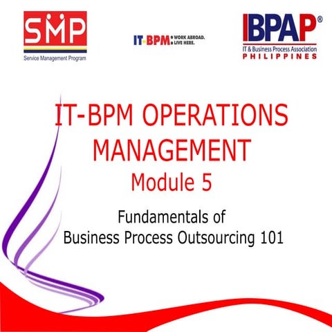 IT-BPM Operations Management Module 5 SMPBPO101_005 v2013 QCCI.ppt