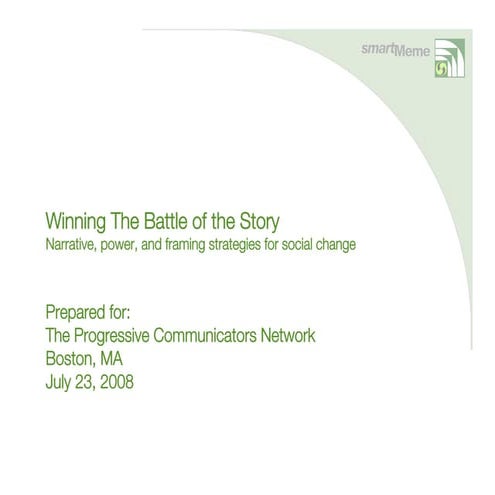 Story-based Strategy Model: Grassroots Organizing Meets Narrative Power ...