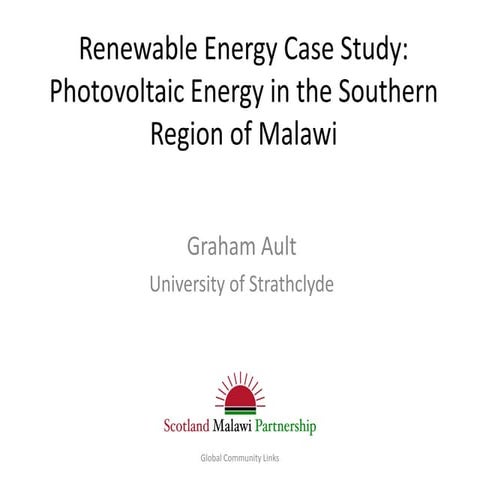Prof Graham Ault (Strathclyde)-Renewable Energy Case Study | PDF