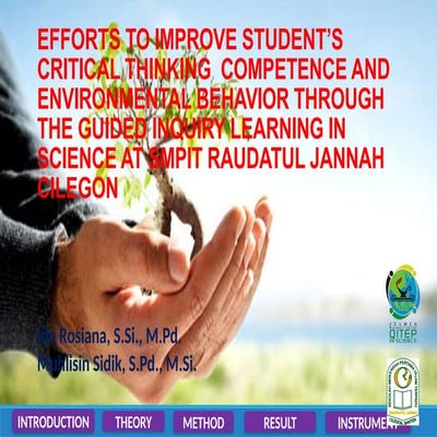 CRITICAL THINKING RESEARCH AND ENVIRONMENTAL BEHAVIOR | PPT