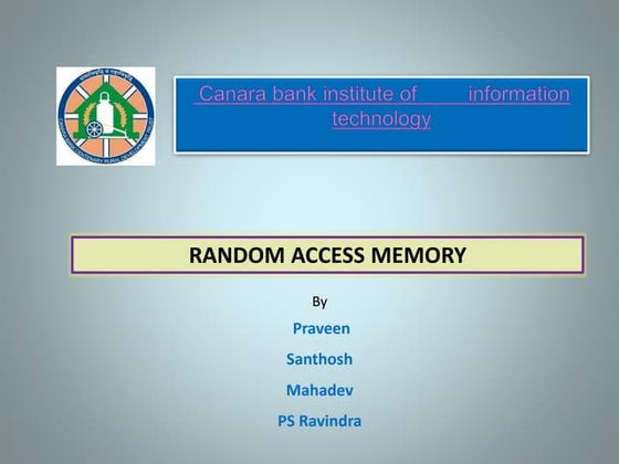 Random access memory | PPTX | Data Storage and Warehousing | Computing