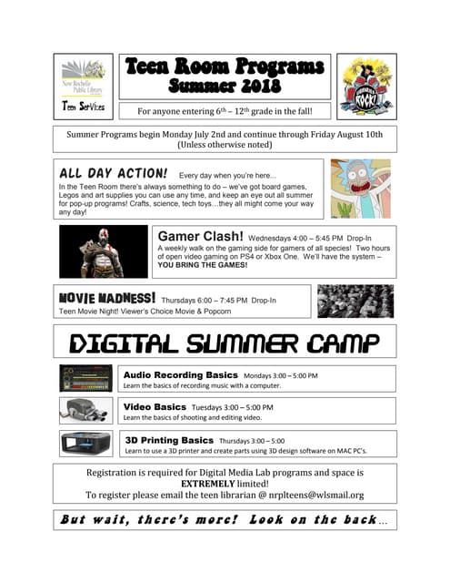 Teen Room Program flyer 1217 | PDF