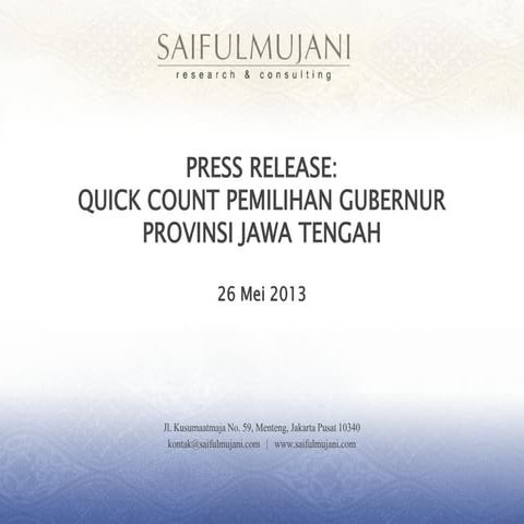 Smrc press release quick count jateng | PDF