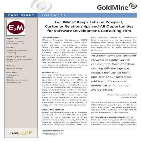 Gold Mine Case Study E2M | PDF
