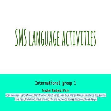 Sms language activities | PPT