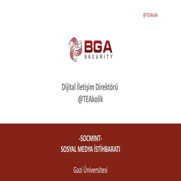 SOCMINT - Sosyal Medya İstihbaratı | PDF