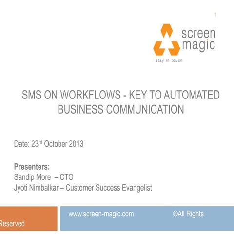 Sms on Workflows- Your Key to Automated Business Communications | PPT