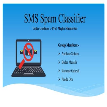 Spam message classifier using machine learning | PPTX