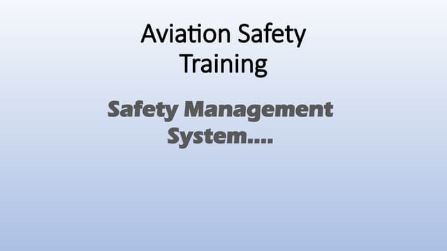 Safety Management Systems (SMS) Fundamentals: Basics | PPT