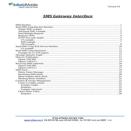 InfoSMS API for Sending SMS | PDF