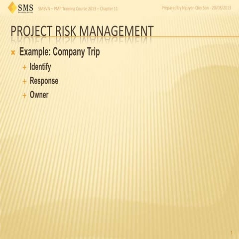 Smsvn pmp training_slides_chapter_11 | PPTX | Business | Business and ...
