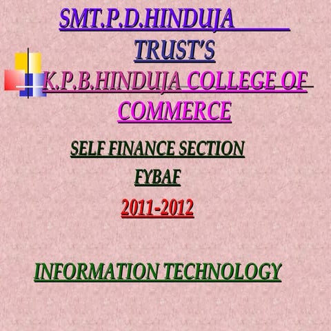 IT - ms excel | PPT | Operating Systems | Computer Software and ...