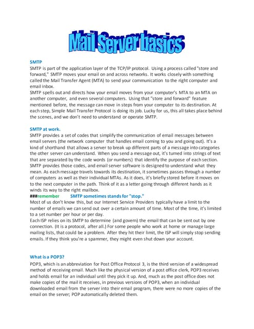 POP3 Post Office Protocol | PPTX