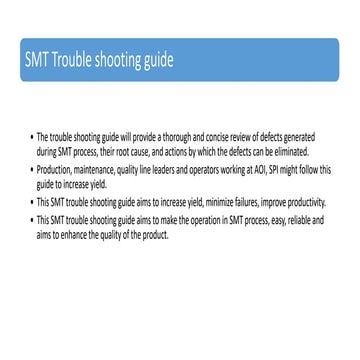 SMT Trouble shooting guide to improve process.pptx