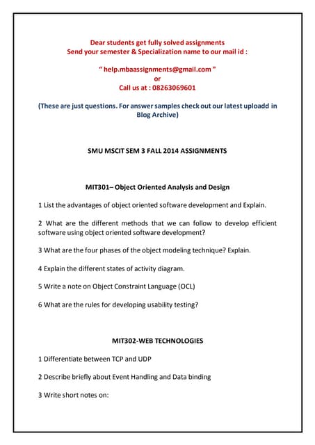 Mscit spring assignments | PDF