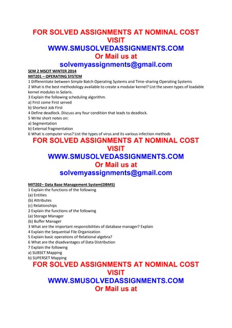 Mscit spring assignments | PDF