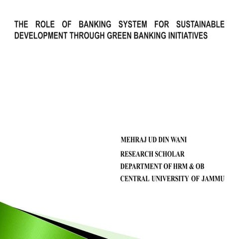 GREEN BANKING PRESENTATION | PPT