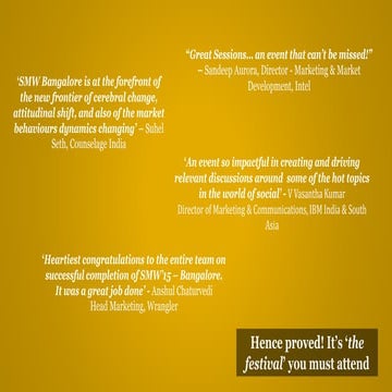 Social Media Week Bangalore 2015 | PDF