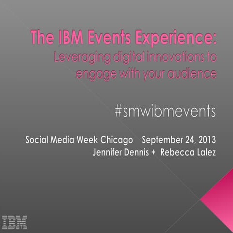 The IBM Events Experience - SMW Chicago 2013 | PPT