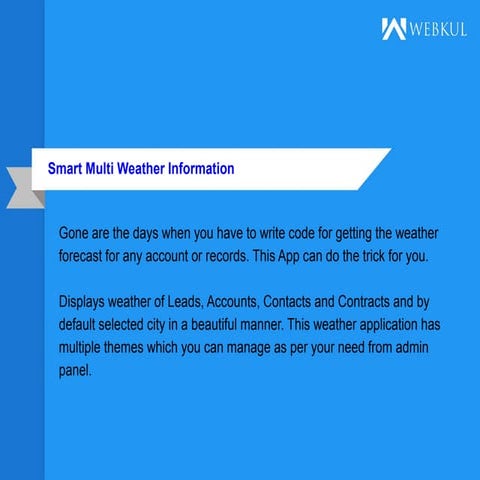 A presentation on Smart Multi Weather Information | ODP