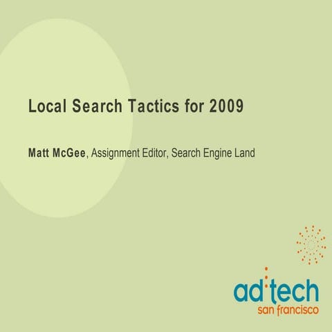 SMX@adtech: Mobile Local and Video Search — MattMcGee | PPT | Search ...