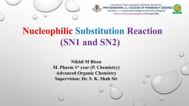 Nucleophilic substitution reaction | PPTX