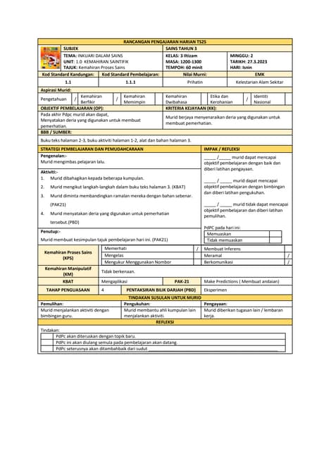 RPH MINGGU TRANSISI | PDF
