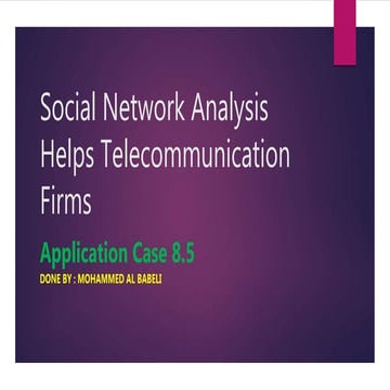 Social Network Analysis Helps Telecommunication Firms | PPT