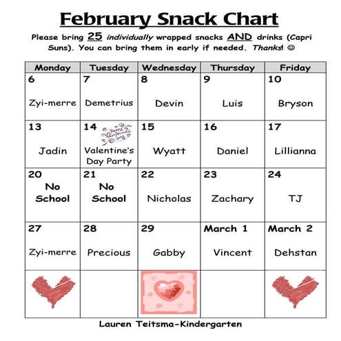 Snack chart | PDF
