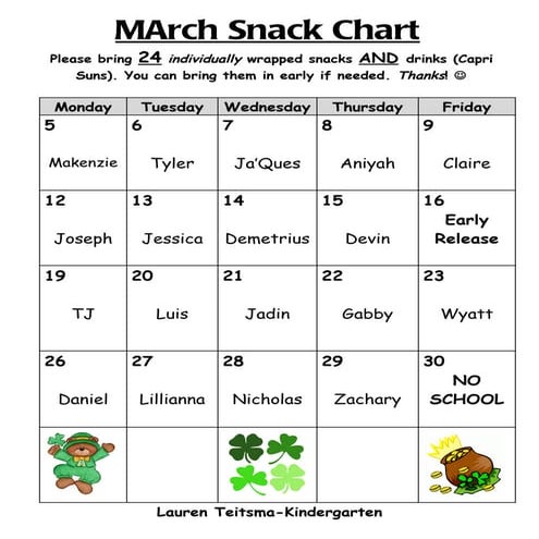 Snack chart | PDF