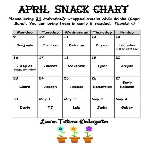 Snack chart pdf | PDF