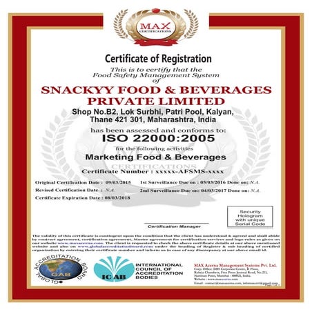 Snackyy food and beverages pvt ltd | PDF