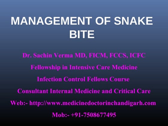 First aid for Snake bite | PPT