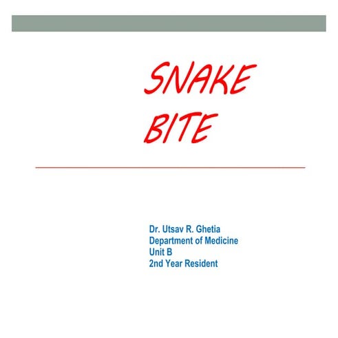 Snake bite | PDF