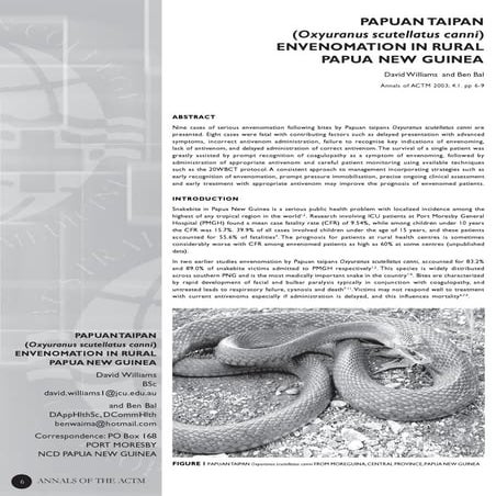 Snake Bite Journal Case Histories | PDF