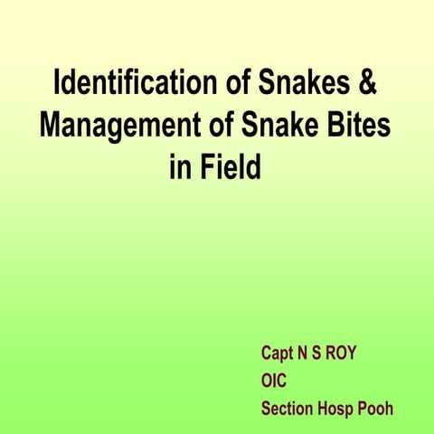 snake bite management | PPTX