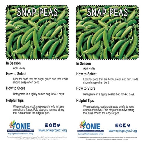 Snap Pea Recipe Card | PDF