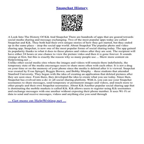 Snapchat History | PDF