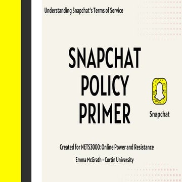 Online Power and Resistance: Snapchat Policy Primer | PDF